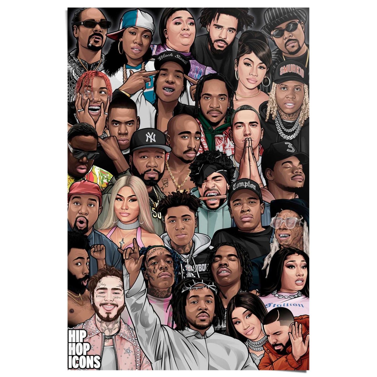 Poster Hip Hop Icons 91,5x61 – Reindersshop