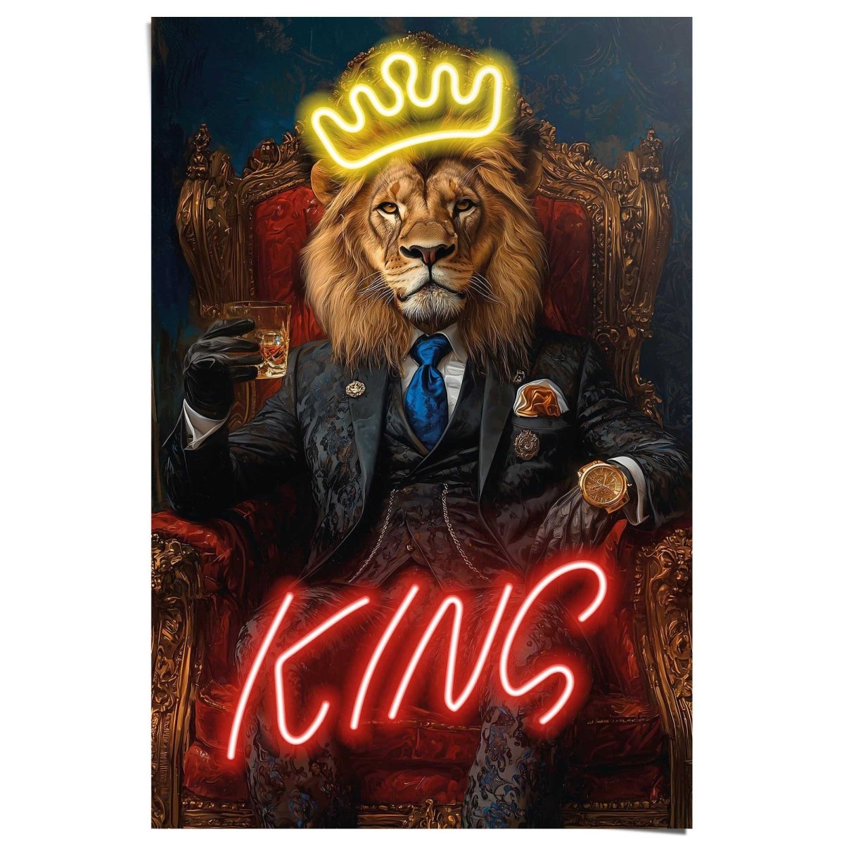 Poster Leeuwenkoning 91,5x61 – Reindersshop